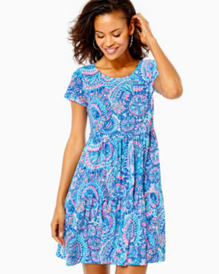 Lilly Pulitzer Geanna Swing Dress In Blue Grotto Commotion In The Ocean ...